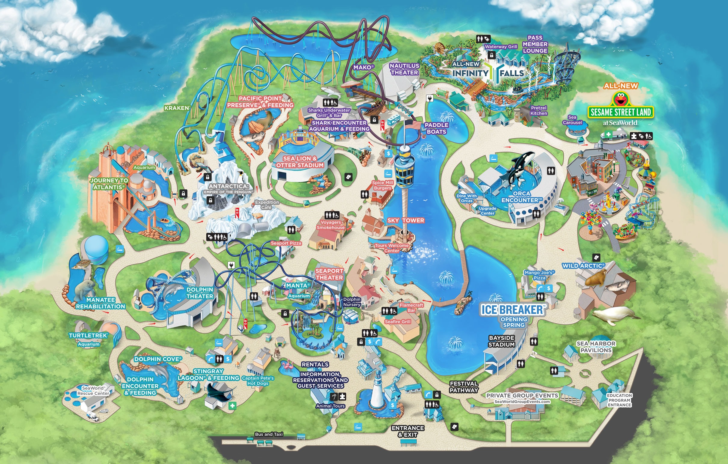 Mapa SeaWorld 2020